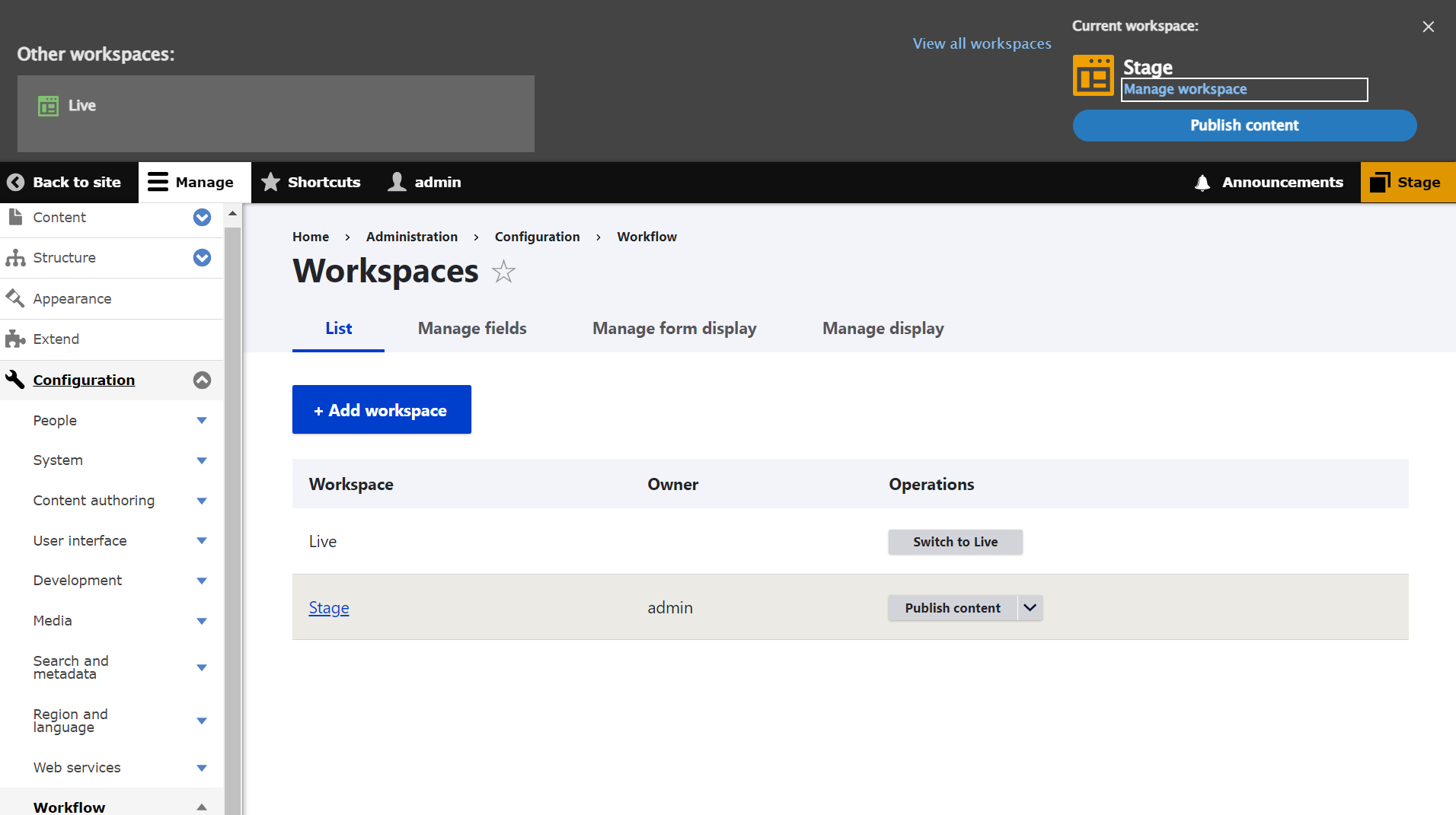 Workspaces in Drupal: a unique tool for efficient content management