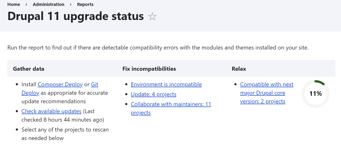 Prepare for your Drupal upgrade via the Upgrade Status module